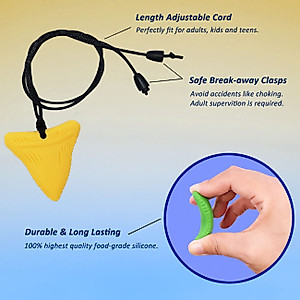 Chew Necklace for Kids Adults, Silicone Chew Toys for Kids Boys Girls with Anxiety Autism ADHD SPD Needs, Autism Sensory Necklaces for Chewing - 5 Pack