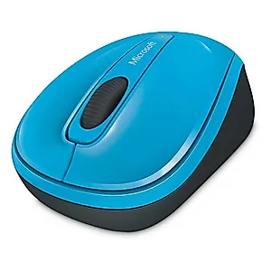 Microsoft 3500 Wireless Mobile Mouse - Cyan Blue .Comfortable design, Right/Left Hand Use, Wireless, USB 2.0 with Nano transceiver for PC/Laptop/Desktop, works with Mac/Windows Computers
