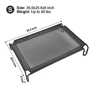 pettycare Outdoor Elevated Dog Bed Cot, Raised Dog Cots Beds, No Screws, Stable Frame & Durable Supportive Teslin Recyclable Mesh, Breathable, Indoor and Outside Pet Beds, Fits up to 40 lbs, Medium