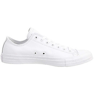 Converse Chuck Taylor All Star Mono Leather Low Top (White, 10.5 M US Women / 8.5 M US Men)