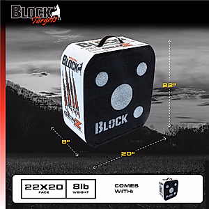 Field Logic Block GenZ XL 20” Youth Archery Arrow Target, Black and White