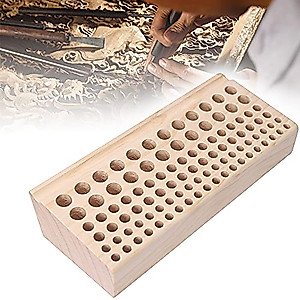 98 Holes Wood Tool Rack Leather Wooden Stamps Stand Holder Organizer for DIY Craft