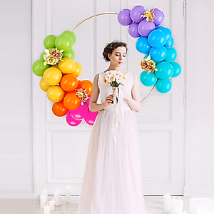 Rainbow Balloons, 50PCS Multicolor Rainbow Balloons Arch in Blue Green Purple Yellow Orange Hot Pink Latex Balloons For Birthday Wedding Baby Shower Engagement DIY Balloons Decoration Party Supplies