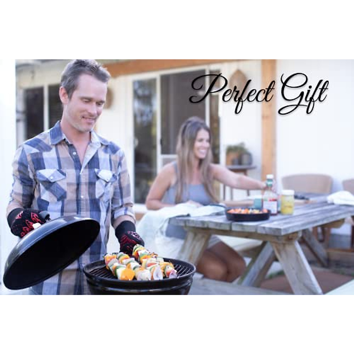 BBQ Gloves, Digital Meat Thermometer and BBQ Claws for Shredding Meat - Great Smoker Tools Accessory Set for Men, Fathers Day and Birthday