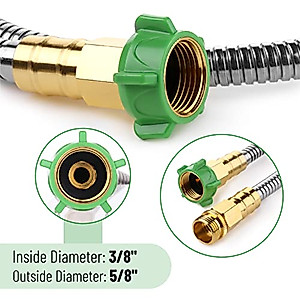 UNCO- Short Garden Hose, 3 Feet, Heavy Duty Stainless Steel Hose, Water Garden Hose, Metal Garden Hose, Outdoor Garden Hose, Non Kink Hose, Durable Garden Hose, Flexible Hose, Lightweight Hose.