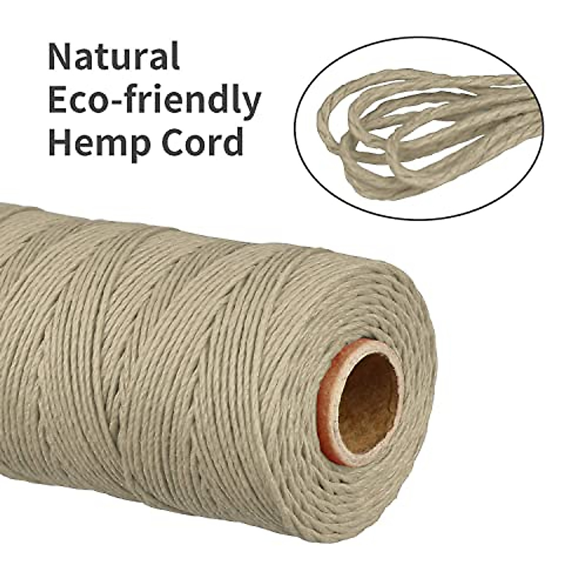 【 NS HEMP 】 Sustainable Hemp Twine Spool for Jewelry Making Bracelets Necklaces Arts Crafts Gift Decoration and More - 1mm 130m (026 RAW)