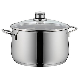 WMF Cookware Ø 24 cm Approx. 6,5L Diadem Plus Pouring Rim Glass Lid Cromargan® Stainless Steel Brushed Suitable for All Stove Tops Including Induction Dishwasher-Safe