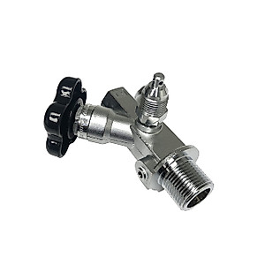 HIGH FLOW Nitrous Oxide Bottle Valve for 10 lb, 15 lb, 20 lb Nitrous Racing Cylinders with CGA 660 large orifice ANGLED outlet and Pressure Ports and NHRA Racer Safety Device