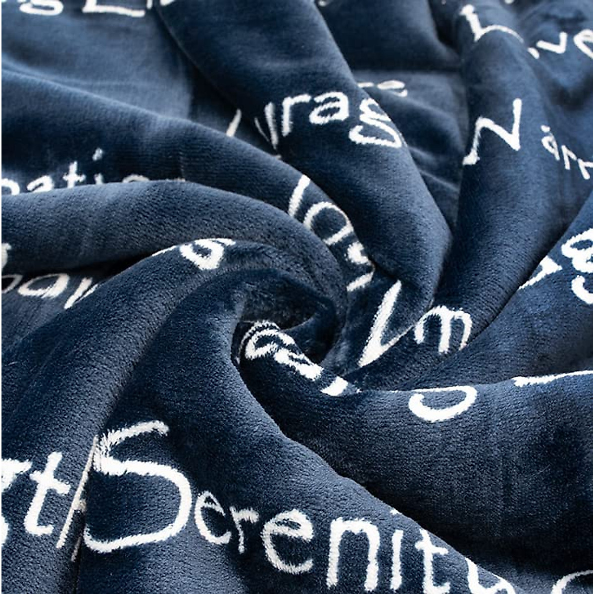 WOLF CREEK BLANKET Co. - Compassion Blanket - Strength Courage Super Soft Warm Hugs, Get Well Gift Blanket Healing Thoughts Positive Energy Love & Hope & Fluffy Comfort (50 x 65 Navy Blue)