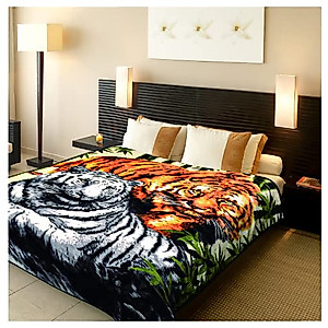 Tiger Blanket Mink Blanket Korean Blanket Heavy Blankets Queen Size Tiger Throw Blanket Korean Mink Blanket Tiger Statue Animal Blanket Bed Warm Blanket Full Queen Animal Blankets Mexican Blanket