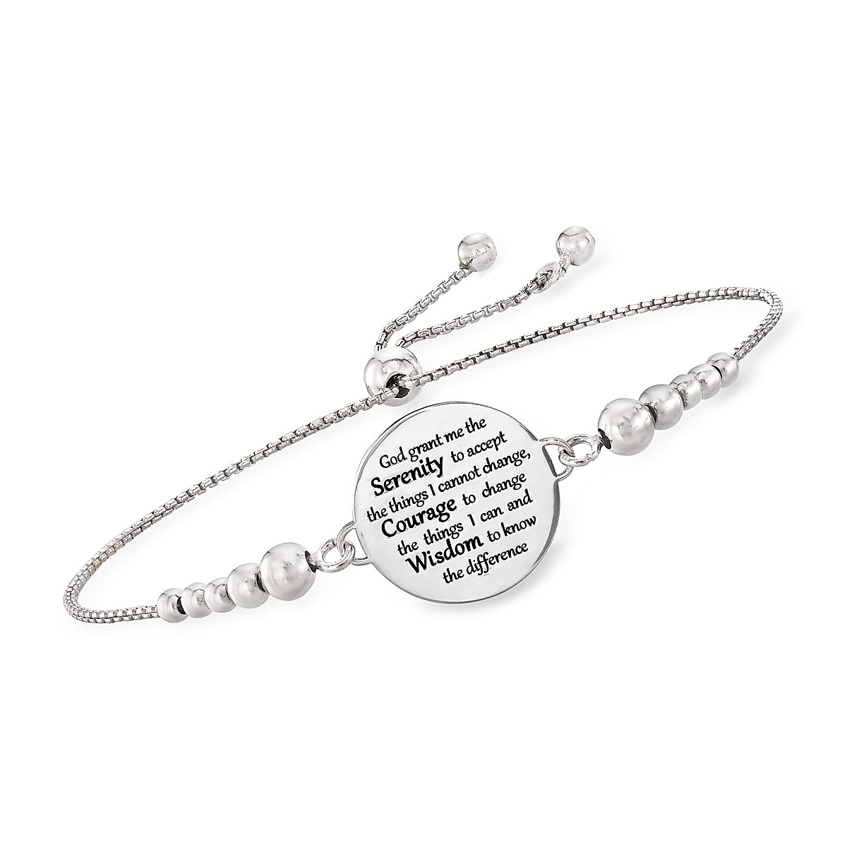 Ross-Simons Italian Sterling Silver "Serenity Prayer" Bolo Bracelet
