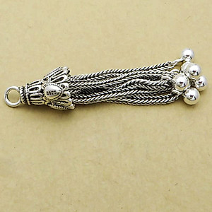 ALBASHAN S925 sterling silver tassel pendant DIY tasbih (style 1)
