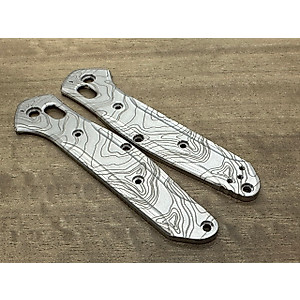 TOPO engraved Titanium Scales for Benchmade 940 Osborne