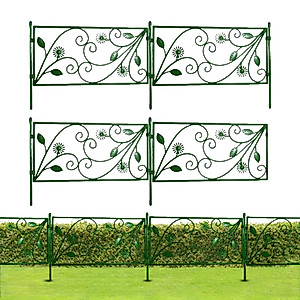 Decorative Garden Fence, Rustproof Metal Wire Fencing Border Animal Barrier, No Dig Garden Fencing, Flower Edging for Landscape Patio Yard Outdoor, Arched, Barrier Section Panel Decor Picket Edging