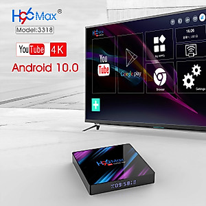 Xilibod Android 10.0 H96 Max TV Box 4GB RAM 32GB ROM, Penta-Core Mali-450, RK3318 Quad-Core 64bit Cortex-A53, H.265 Decoding 2.4GHz/5GHz WiFi Smart TV Box - Model No.: H96max 4GB 32GB