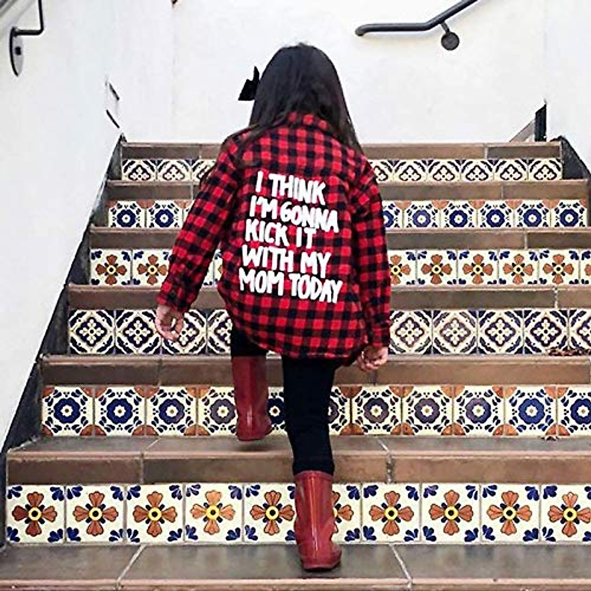 Toddler Baby Girl Toddler Baby Girl Boys Kids Letters Print Long Sleeve Shirt Button Plaid Top Jean Jacket Coat Outwear (red buffalo plaid jacket,2-3t)