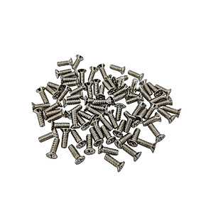FixtureDisplays® 100PK M3 X 12mm Pitch 0.5mm - Phillips Flat Head Machine Screw (Countersunk) Carbon Steel Nickel Plated Cross Recessed 302005-NPF