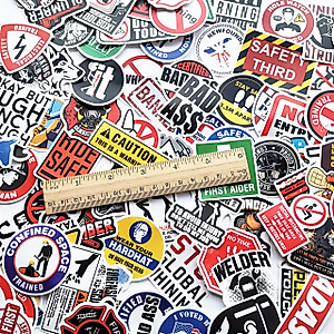 HiroKun 100Pcs Funny Hard Hat Stickers Hilarious Stickers for Construction Worker Welder Carpenter Plumber Foreman