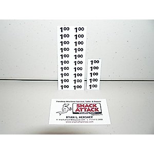 (25) Snack Vending Machine $1.00 / $1.05 Price Labels!