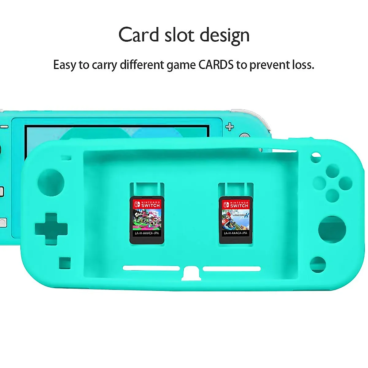Silicone Case for Nintendo Switch Lite, Anti-Shock, Anti-Scratch and Non-Slip Protective Cover with Ergonomic Grip Design, Drop Protection Grip Case for Nintendo Switch Lite - Turquoise
