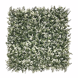 Windscreen4less Artificial Faux Ivy Leaf Decorative Fence Screen 20'' x 20" Boxwood/Milan Leaves Fence Patio Panel, Buxus White 4 Pieces