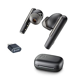 Poly Voyager Free 60 UC True Wireless Earbuds (Plantronics) – Noise-Canceling Mics for Clear Calls – ANC – Portable Charge Case – Compatible w/iPhone, Android, PC/Mac, Zoom, Teams – Amazon Exclusive