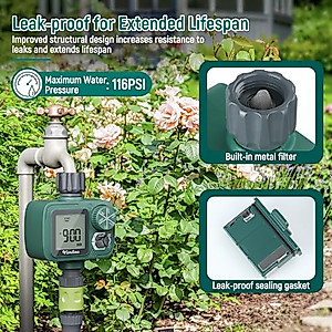 Sprinkler Timer, Vimlinc Programmable Water Timer for Garden Hose with Rain Delay, Manual, Automatic Watering System, Hose Timer for Lawns Pool, Waterproof Digital Irrigation Timer System, 1 Outlet