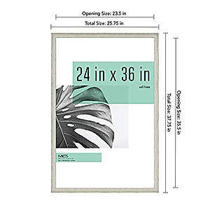MCS Studio Gallery 24x36 Poster Frame Gray Woodgrain, Vertical & Horizontal Wall Hanging Large Picture Frame for Photos, Posters & Art Prints (2-Pack)