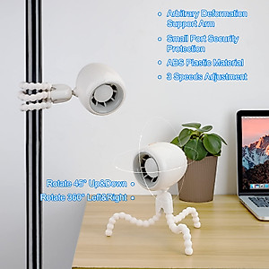 SWTOIPIG Stroller Fan, Portable Bladeless Fan, ​Mini Handheld Fan with Tripod, Clip on Fan, 3 Speeds Rechargeable Operated Fan for Stroller, Car Seat, Crib, Phone Holder and Desktop