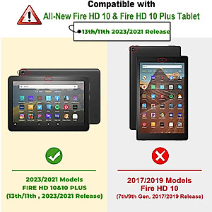 AVAWO Kids Case for Fire HD 10 & Fire HD 10 Plus Latest Model Tablet (13th/11th Generation 2023/2021 Release), with Shoulder Strap, Lightweight Shockproof Handle, Rose