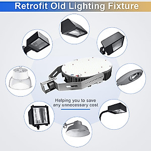 4 Pack 75W LED Shoebox Retrofit Kits, 10125LM LED Parking Lot Retrofit Light Replace 350W MH/HPS/HID 5000K E39 Mogul Base Retrofit Lights for Parking Lot Flood Lighting, AC 100-277V ETL DLC Listed