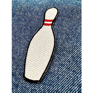 Bowling Pin Embroidered Patch Team League Uniform Iron-On Applique Sports Emblem