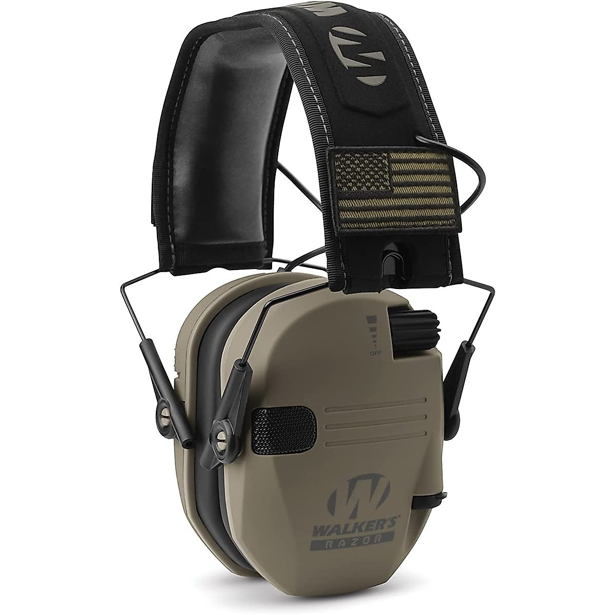 Walker's GWP-RSEMPAT-FDE Electronic Muffs & Razor Walkie Talkie Handsfree Communication up to 3 Miles Black