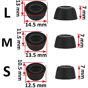 A-Focus 3 Pairs Compatible with Pixel Buds Pro Ear Tips Eartips, L/M/S Silicone Earbuds Fit in Case Gel Cover Accessories Compatible with Pixel Buds Pro Black L/M/S