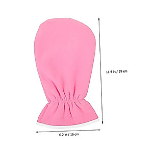 Beaupretty 1 Pair Exfoliating Hand Mask Gloves Disposable Hand Moisturizer Gloves Spa Gloves Exfoliating Body Mitt Gel Hand Gloves Exfoliate Glove Flannel Pink Mositurizing Glove Moisturizing