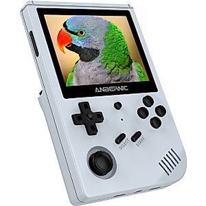 Cawevon RG351V Handheld Game Console, 3.5 Inch IPS Screen Portable Game Console 2521 Gaming, Plug and Play Video Game Supports Double TF Extend 256GB (White 64G)