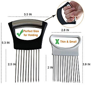 ESINAM Onion Slicer Holder, Premium Vegetable Slicer Cutter for Potato and Tomato, Sharp Stainless Steel Food Slicer Assistant Tool for Slicing Fruit Lemon and Meat Black