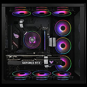 EZDIY-FAB Moonlight 120mm RGB Case Fan with Fan Hub X and Remote,Motherboard Aura SYNC,Speed Control,ARGB Fan for PC Case-3 Pack