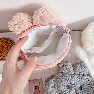 FIDA&MOON Fida&Moon Girls Cute Rabbit Coin Purse Fluffy Mini Cosmetic Wallet with Zipper