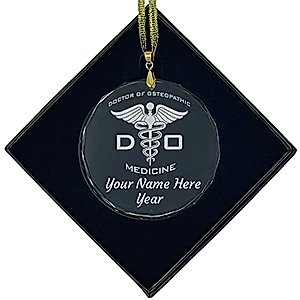 LaserGram Christmas Ornament, DO Doctor of Osteopathic Medicine, Personalized Engraving Included (Round Shape)