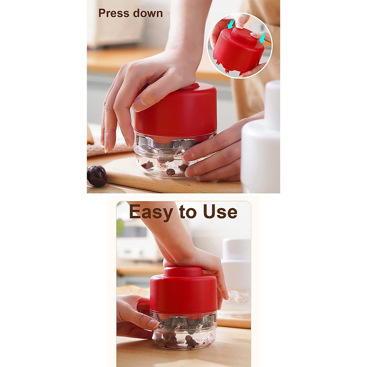 Multi Cherry Pitter Tool, Cherry Stone Remover for Multiple Cherries, Remove 7 Stones One Time, Fruit Pit Stoner for Kitchen Cherry Jam, Quick-Release Multi-Cherry & Olive Pitter (Red)