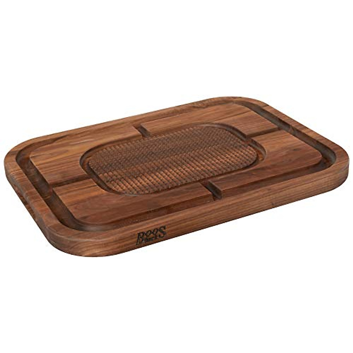 John Boos Block WAL-MN2418150-SM Carving Collection Pyramid Design Reversible Walnut Cutting Board with Juice Groove, 24 Inches x 18 Inches x 1.5 Inches