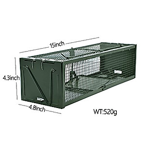 Live Animal Humane Trap 2-Door Mouse Trap Cage for Chipmunk, Rats, Squirrels, Voles, Rodent and Small Size Pests