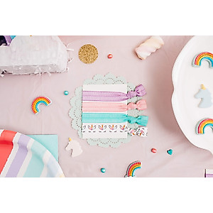 Daisy Lane Christmas Stocking Stuffer for Women Teen Girl, Small Gift Set for Kid, Keychain Hair Tie (Unicorn)