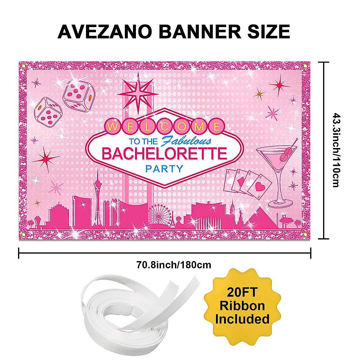 Avezano Las Vegas Bachelorette Backdrop Welcome Tofabulous Las Vegas Bachelorette Party Decorations Banner Pink Casino Casino Theme Prom Bachelorette Banner Supplies Props 70.8 x 43.3 Inch