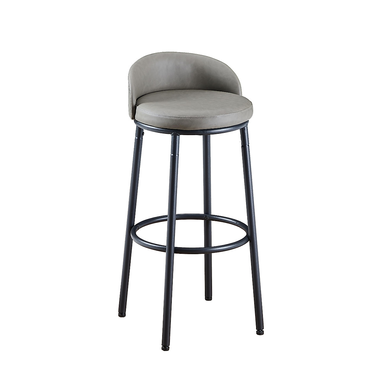 Tiokop Set of 2,Barstools with Back and Footrest,29.3 Inches Tall Seat, Dining Room,Bistro,Modern Armless Kitchen Island Stool,Breakfast Bar Chairs,Solid and Stable,Grey and Black