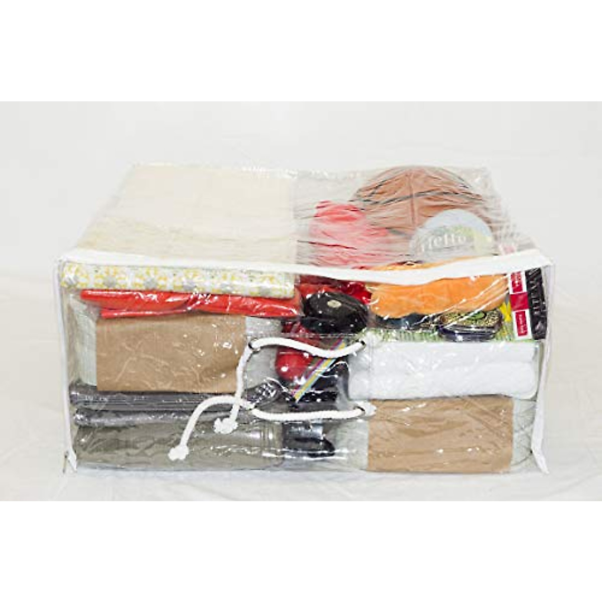 Clear Vinyl Zippered Comforter Storage Bags 21 x 21 x 10 Inch with Rope Handle 5-Pack