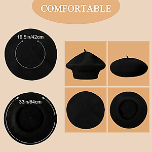 BBTO 8 Pieces Beret Hats for Women Wool French Hats Artistic Solid Color Winter Beanie Cap for Women Men Girls Lady