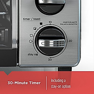 BLACK+DECKER 4-Slice Toaster Oven with Natural Convection, Black, TO1750SB