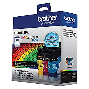 Brother LC4063PK 3 Pack of Standard Yield Cyan, Magenta and Yellow -Ink -Cartridges